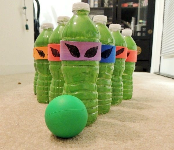 Recycled Plastic Bottle Ninja Turtle Bowling - DIY Inspired